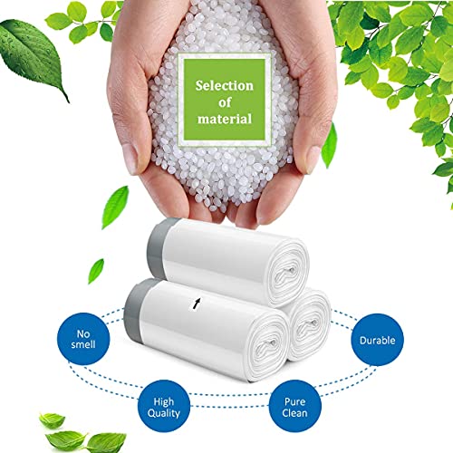 2.6 Gallon 220 Counts Strong Drawstring Trash Bags Garbage Bags by Teivio, Bathroom Trash Can Bin Liners, Small Plastic Bags for home office kitchen,Code R fit 10 Liter, 2,2.5,3 Gal