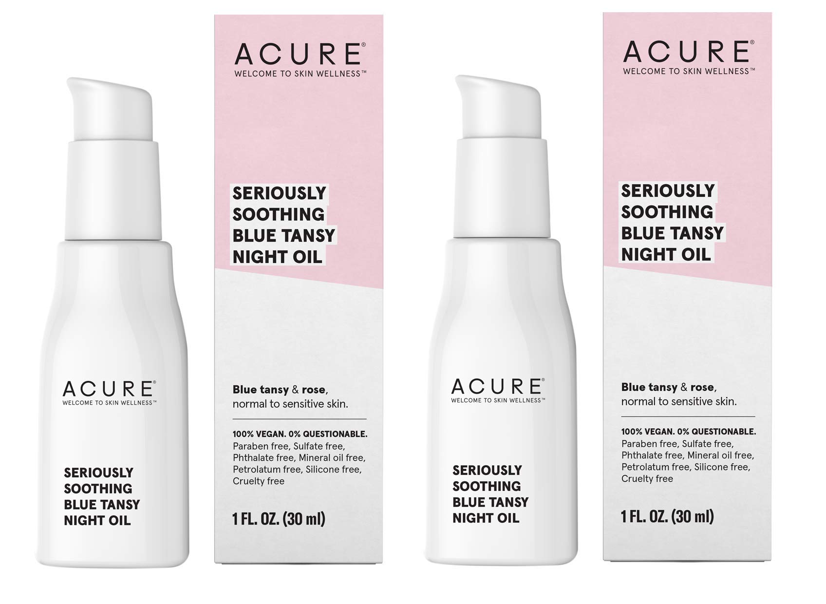 ACURE Acure Seriously Soothing, Blue Tansy Night Oil, 1 fl oz (30 ml) (Pack of 2)
