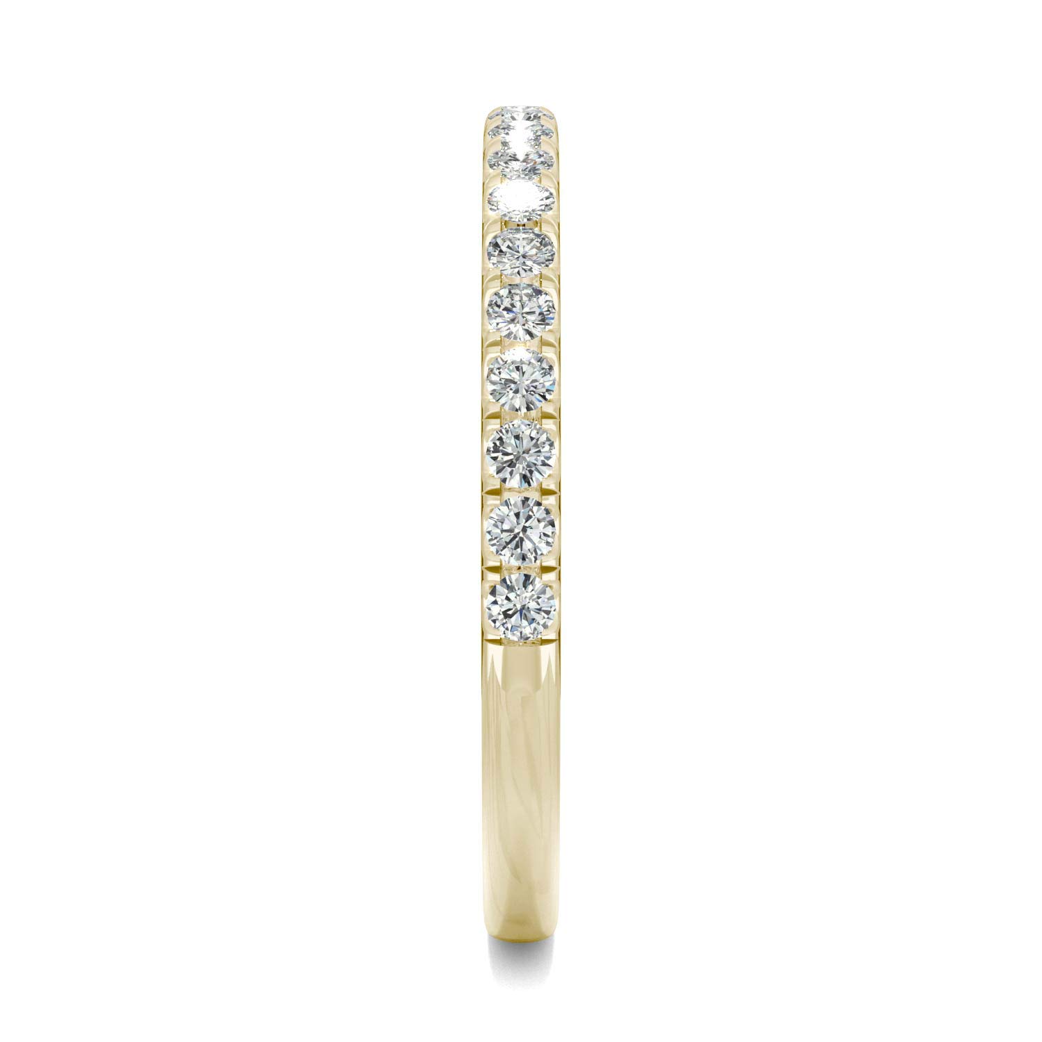 14K Yellow Gold Moissanite by Charles & Colvard 1.6mm Round Wedding Band-size 7 0.33cttw DEW