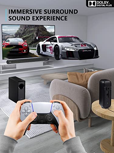 5.1 CH Surround Sound Bar with Dolby Audio, Sound Bars for TV with Wireless Subwoofer, Dolby Digital Plus, Bluetooth 5.0, Surround Sound System for Home Theater, Works with 4K & HD TVs| HDMI & Optical