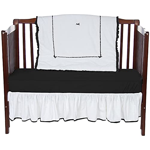 Baby Doll Bedding Unique 3Piece Crib Bedding Set, Black,1230c3-black