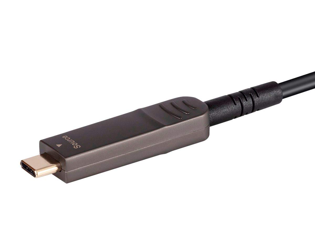 Monoprice USB 3.1 Type-C to Type-C Video-Only Cable - 4K@60Hz, Fiber Optic, AOC, 75 Feet, Black - SlimRun AV Series