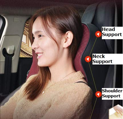 Car Headrest Pillow, Car Seat Headrest Neck Rest Cushion Ergonomic Car Neck Pillow Pure Memory Foam Neck Support with Breathable Removable Cover, Comfty Car Seat Pillows Neck/Back Pain Relief (2Pack)