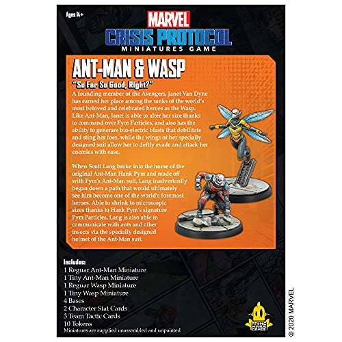 Marvel Crisis Protocol Ant-Man and Wasp CHARACTER PACK | Miniatures Battle Game | Strategy Game for Adults and Teens | Ages 14+ | 2 Players | Avg. Playtime 90 Minutes | Made by Atomic Mass Games