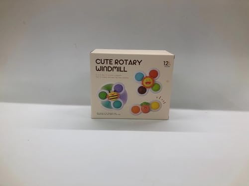 3Pcs Suction Cup Spinner Toys,Baby Spinners Toy,Push Bubble Sensory Rotating Fun,Bathing, Anxiety, Dining, Sensory Toy for Girls Boys