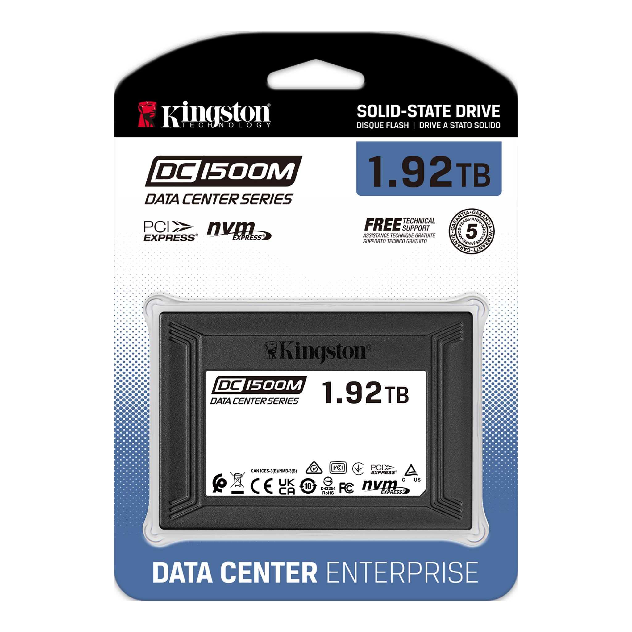 Kingston SEDC1500M-1920G 1920GB U.2 NVMe Solid State Drive Black