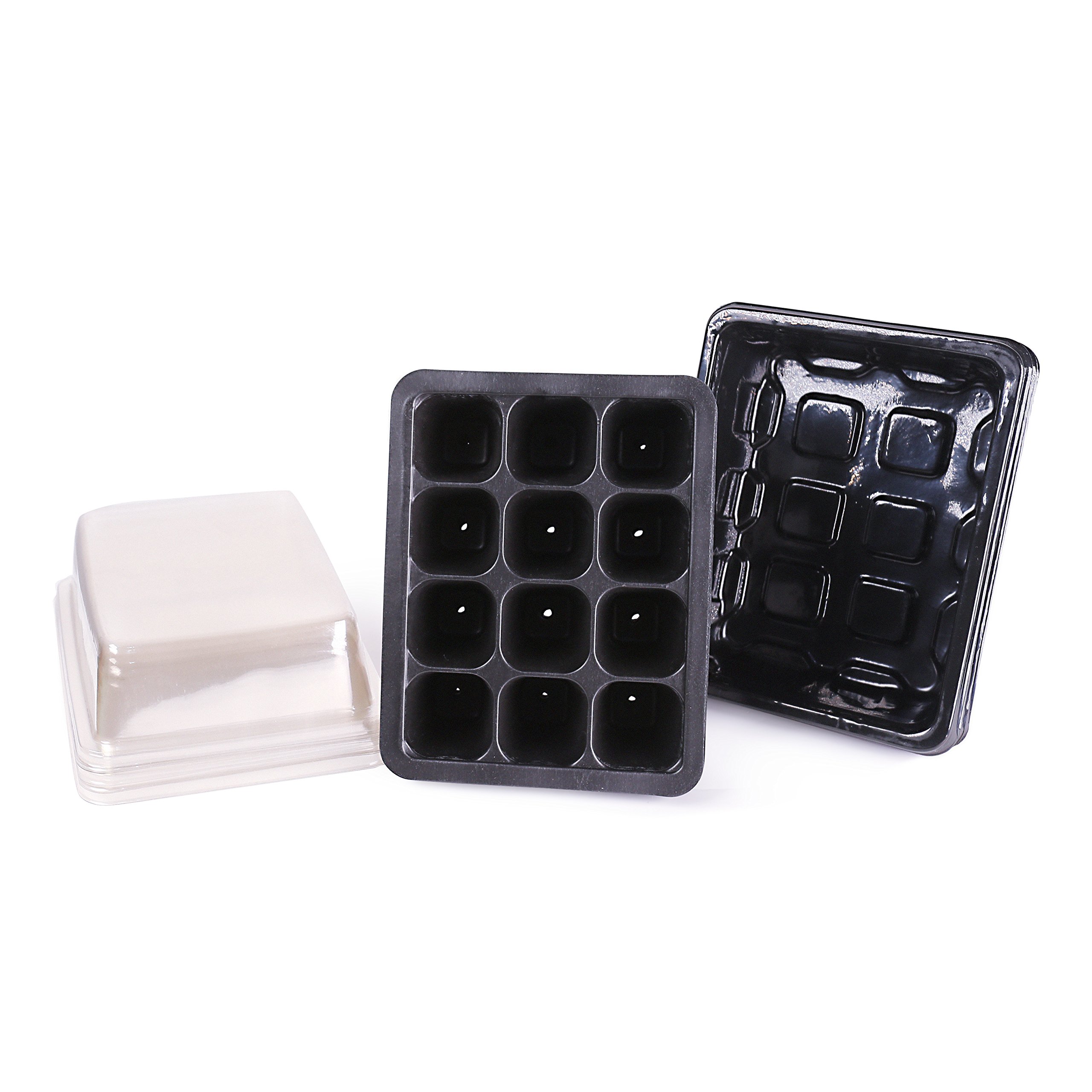 12 Grow Trays with Humidity Dome and Cell Insert - Mini Propagator for Seed Starting and Growing Healthy Plants - Durable, Reusable and Recyclable β 10 Pack β 120 Cells (12 Grow Trays)
