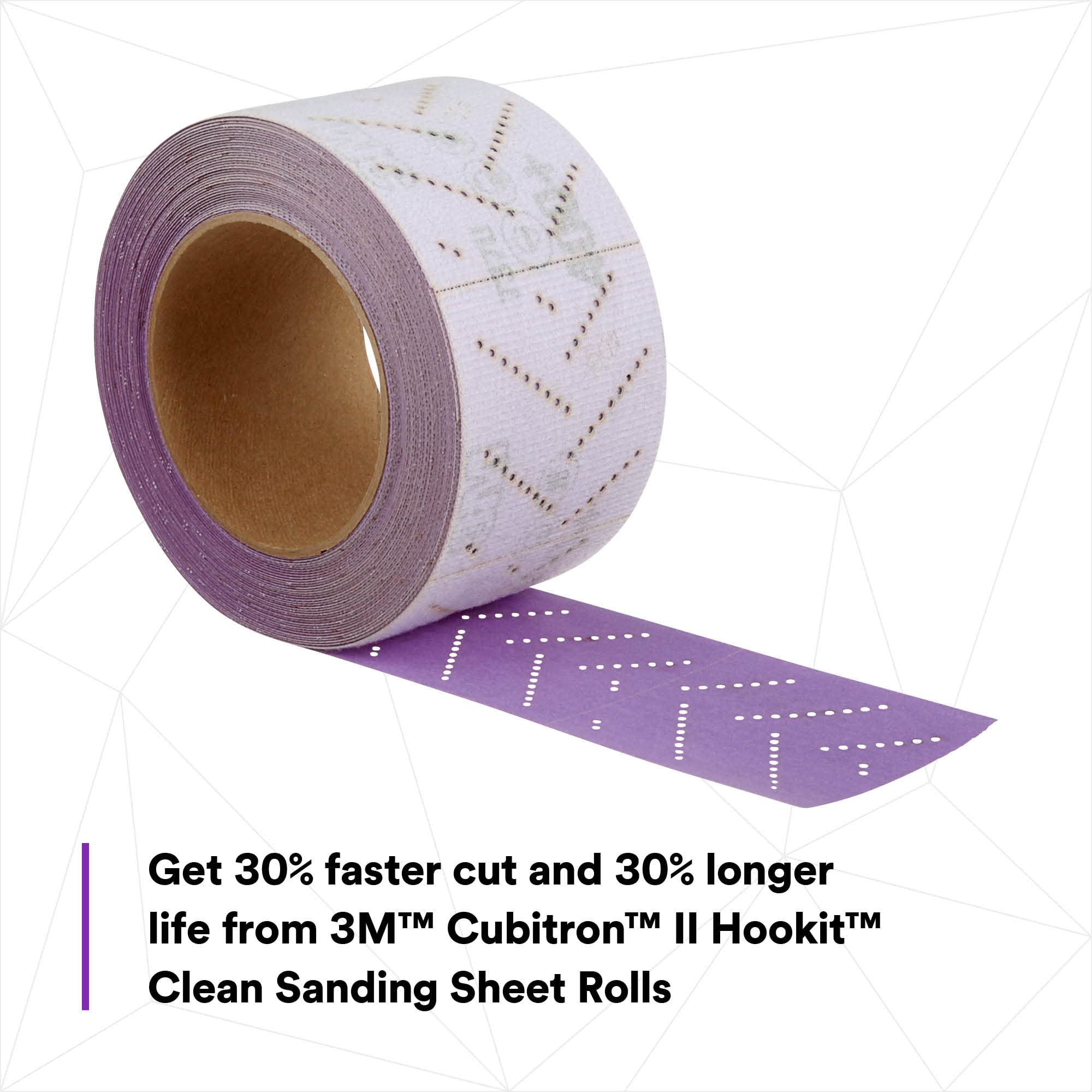 3M Cubitron II Hookit Abrasive Sheet Roll, 34450, Multi-Hole, 70 mm x 12 m, 400+ Grade, Automotive Sanding Roll Sandpaper for Coating Removal, Body Repair, Auto Sanding