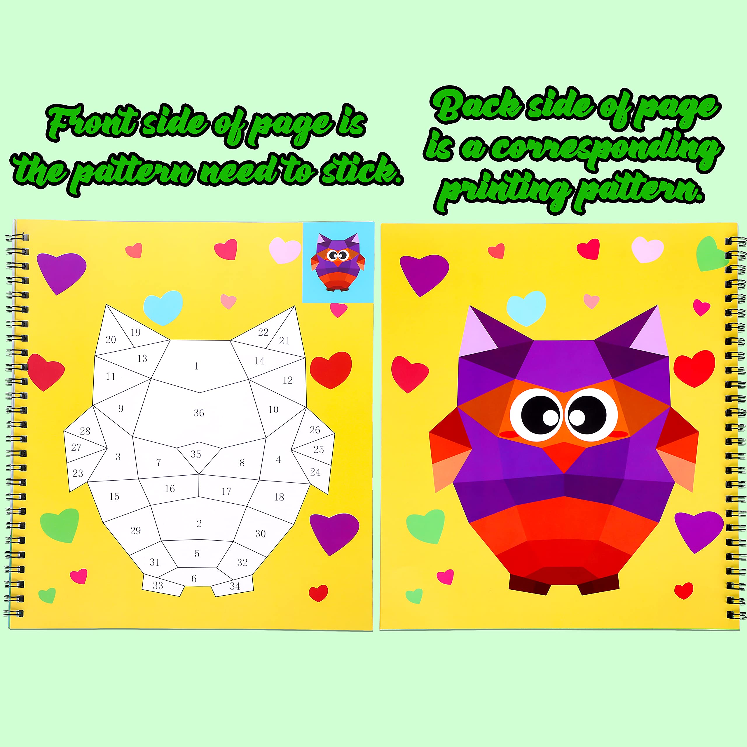 4PCS Crafts for Kids Ages 4-8 Sticker Books - Includes Dinosaur Llama Turtle and More Animal Designs Gift Party Create 40 Pictures