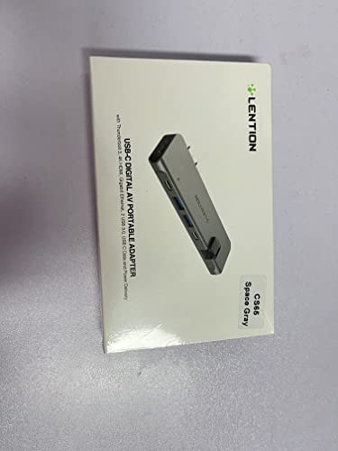 LENTION USB C Hub with Thunderbolt3(PD+Data Transfer+Video Output), 4K HDMI, USB 3.0, Gigabit Ethernet Mac Adapter Compatible 2016-2023 MacBook Pro, Mac Air(CS65, Dark Gray)