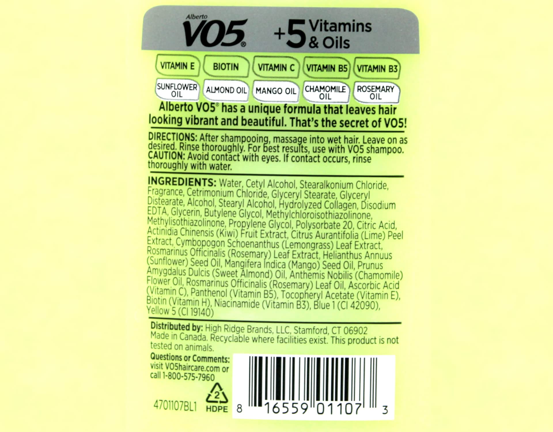 Alberto Vo5 Herbal Escapes Kiwi Lime Squeeze Conditioner, 15 Ounce (Pack of 3)