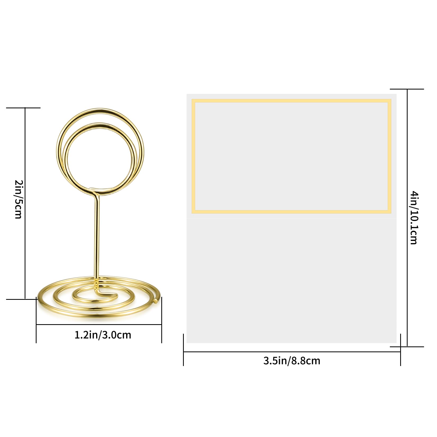 20 Pcs Place Card Holders, Table Number Holders, Table Card Holders, Gold Metal Wire Picture/Photo/Menu/Memo/Notes/Place Cards Holders Stands Clips for Centerpieces Wedding Reception Table