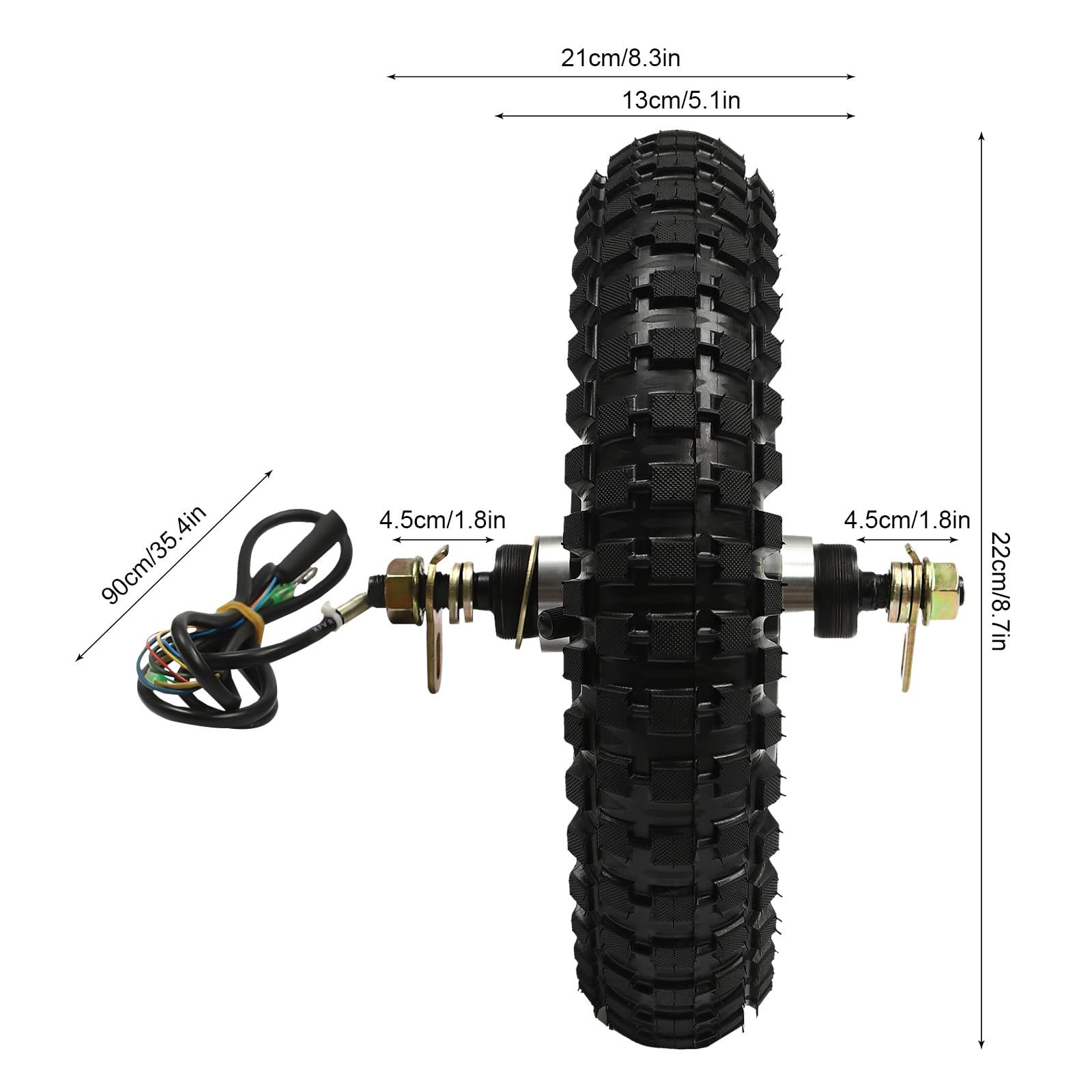 12 Inch Electric Bicycle Brushless Hub Motor 350W Gearless Cycling Hub Conversion Kit Electric Scooter E-Bike Hub Wheel (36V)