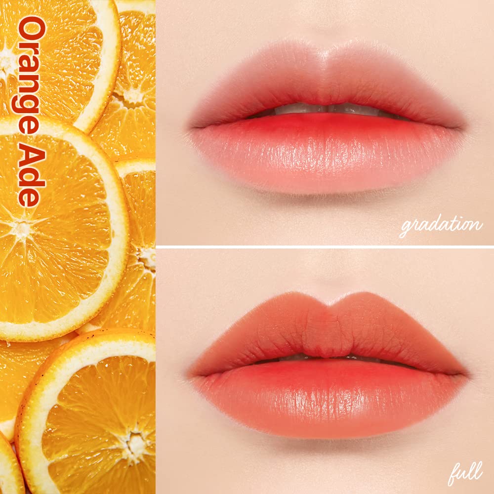ETUDE Dear Darling Water Tint - Orange Ade | Vivid Color Lip Stain with Moisturizing Weightless & Non-sticky Finish Lip Stain | Smudge-proof Lip Tint | Korean Makeup, Perfect for Gift