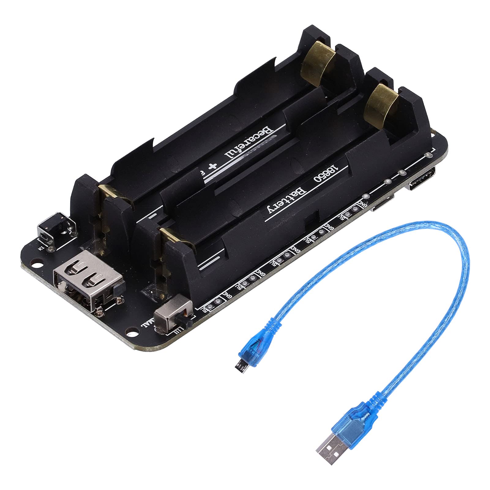 18650 Battery Holder Case, 2‑Channel 18650 Battery Holder 2‑Channel Micro USB Interface with LED Indicator
