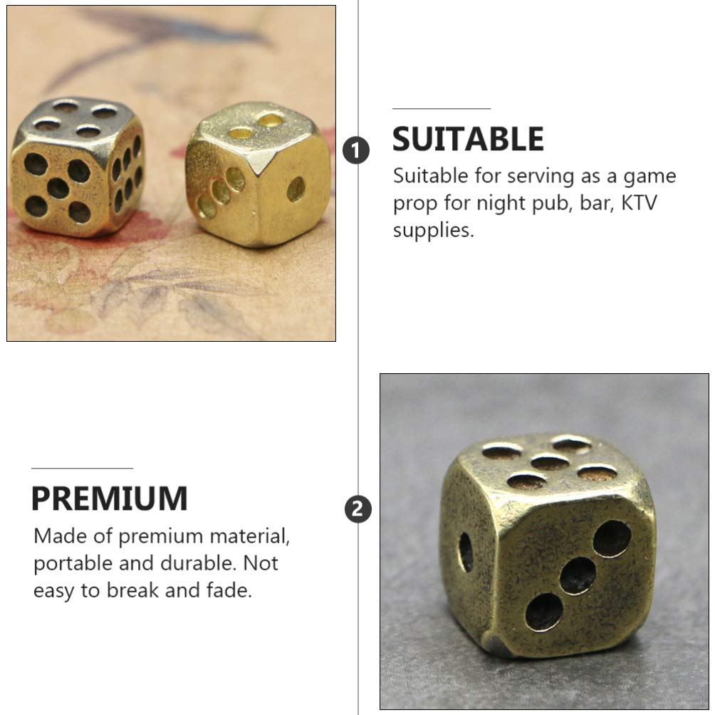 4pcs Ancient Brass Dice Solid Metal RPG Role Playing Game Dice Learning Dice Party Supplies