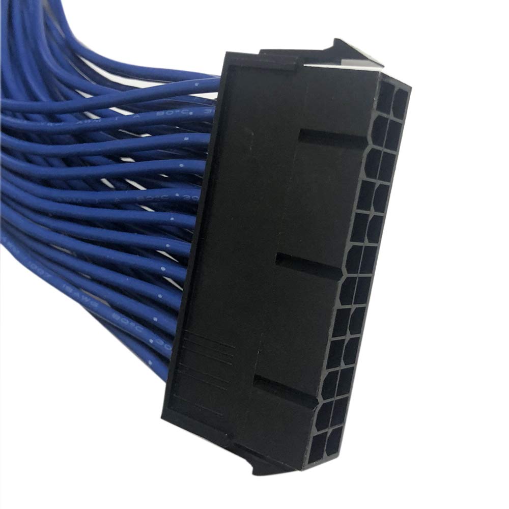 GinTai Power Supply Extension Cable PSU Male to Female Y Splitter Replacement for ATX 24Pin 1 to 2 Port 23.5cm
