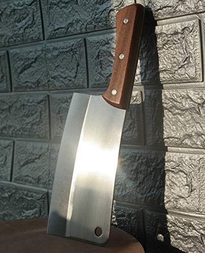 Kitory Meat Cleaver 7'' Heavy Duty Chopper Butcher Knife Bone Cutter Chinese Kitchen Chef’s Chopping Knife for Meat, Bone- Full Tang 7CR17MOV High Carbon Stainless Steel - Pear Wood Handle
