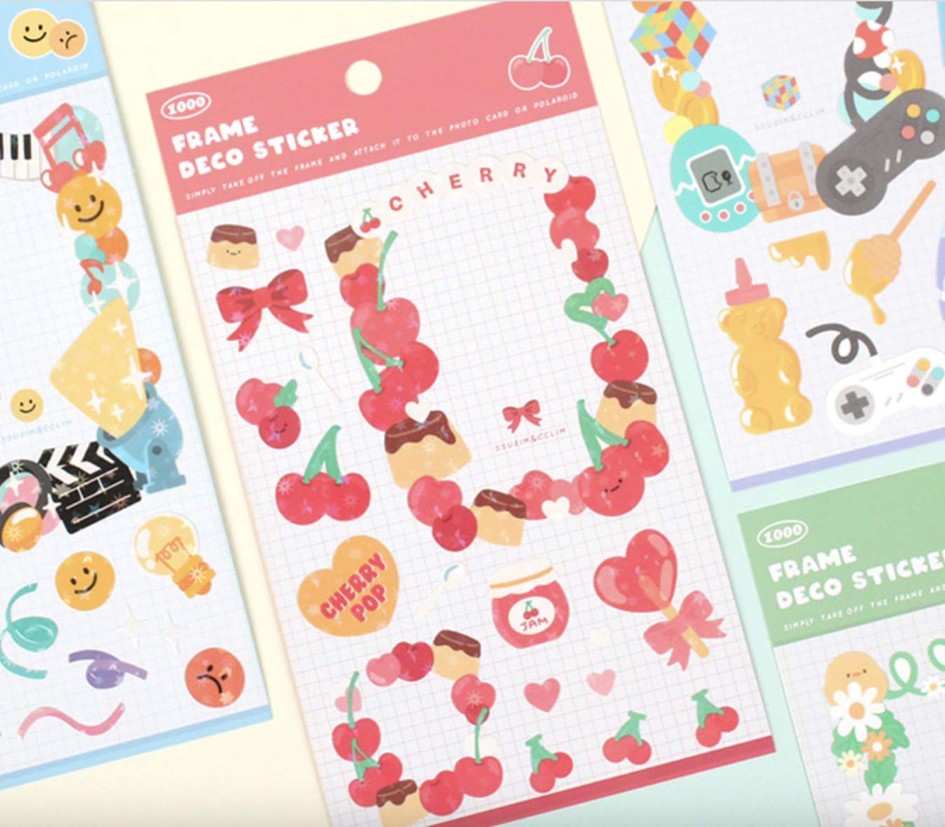 Cute Essential Kawaii Aesthetic Stationery Sticker Pack - 8 Sheets (258+ Stickers) - for Planners, journals, scrapbooks, Gifts, Kpop photocards, polocos, Frame, Removable, Confetti, Flowers, Bubble