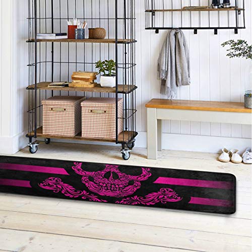 Doormat Area Rug Mat Runner Carpet Red Skull for Bedroom Front Door Kitchen Indoors Home Decoration 72*24inch