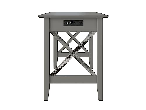 AFI Lexi Desk with Drawer and Charger Grey