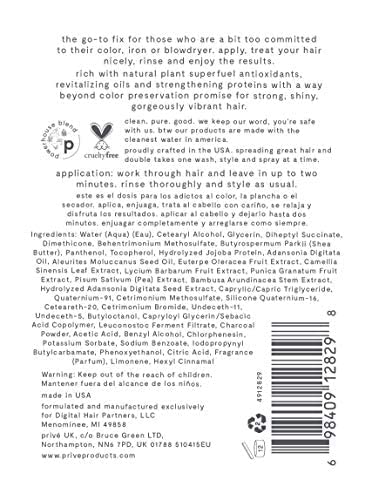 Prive Damage Fix Shampoo – Repair and Strengthen Damaged, Dull or Over Processed Hair from Within Natural Ingredients Vegan Cruelty-Free Color-Safe 12oz