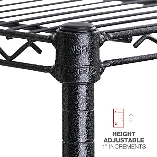 Alera ALESW206018BA All-Purpose Wire Shelving Starter Kit, 4-Shelf, 60 X 18 X 72, Black Anthracite+