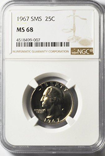 1967 P Washington Quarter Gem Uncirculated 25c SMS MS68 NGC