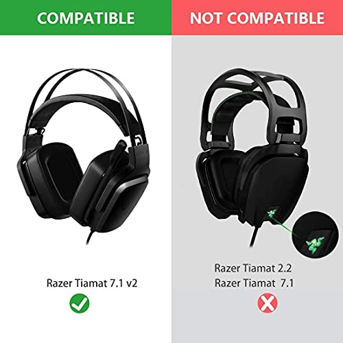 Tiamat 7.1 V2 Ear Pads Replacement Protein Leather Memory Foam Headphones Ear Cushions Repair Parts with Plastic Plate for Razêr Tiamat 7.1 V2 Headset