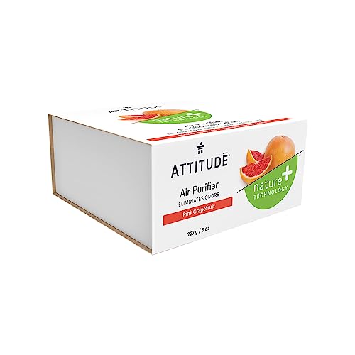 ATTITUDE Natural Air Purifier with Activated Carbon Filter, Hypoallergenic, Pink Grapefruit, 8 Oz, 15226