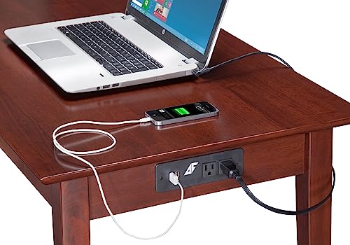 AFI, AH12114, Shaker Desk with Drawer and Charging Station, Walnut