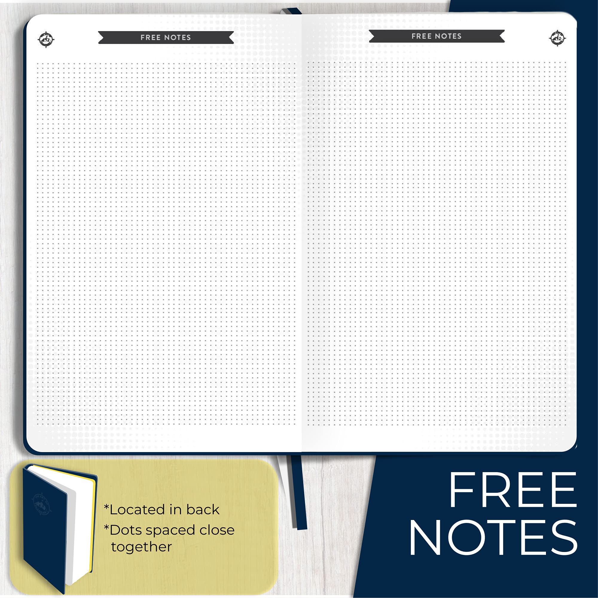 12 Month Planner with Time Slots | Undated Week and Month Spreads | 2021 and 2022 Calendars Included | A5 5"x8" Hardcover | Month Tabs | Dotted Notes