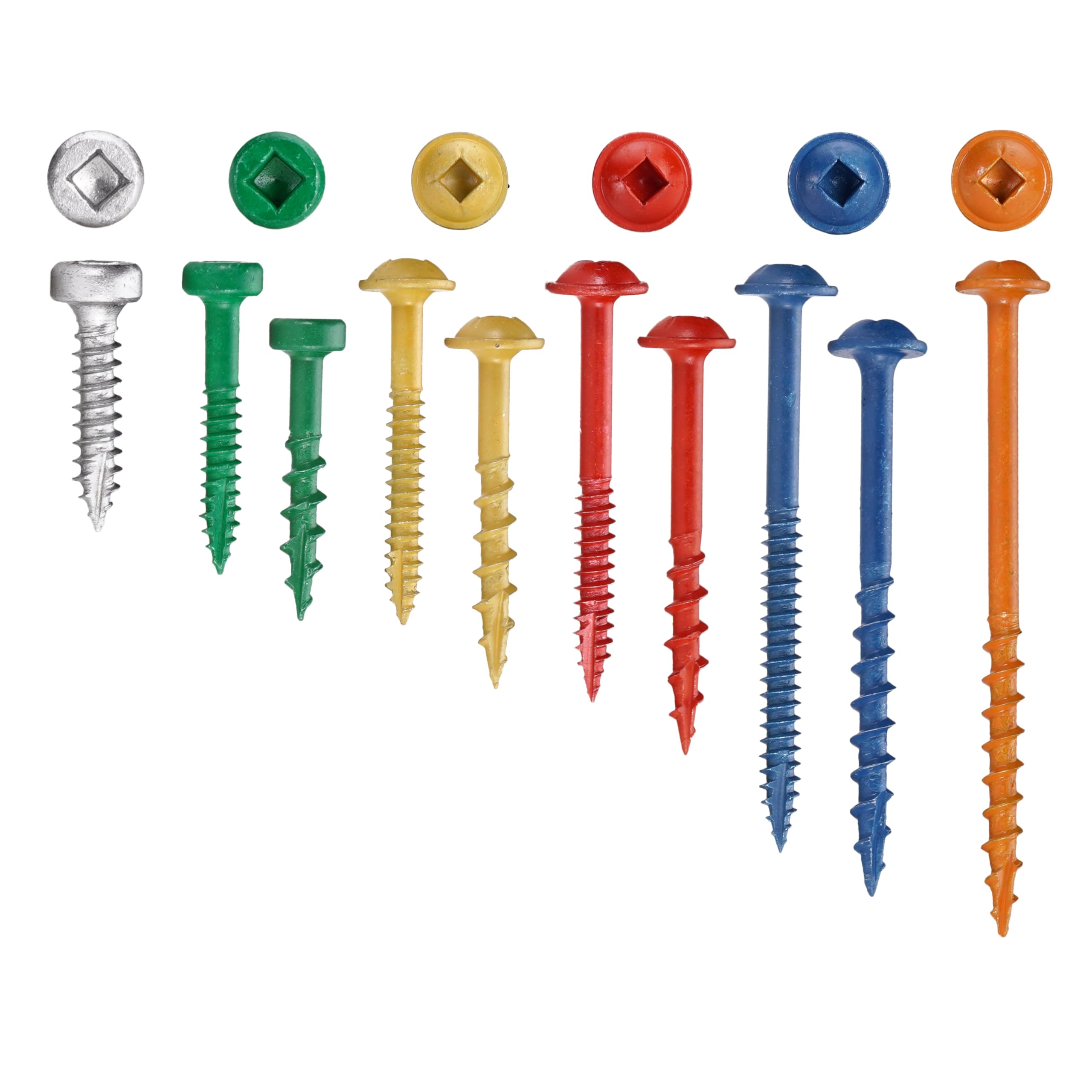 ARMOR TOOL Pocket Hole Screws - 1-1/4" Fine Thread Joinery Screws 100 Pack with Yellow Color Coat & Square Drive - AW-F-125-100
