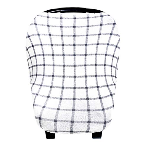 Baby Car Seat Cover Canopy and Nursing Cover Multi-Use Stretchy 5 in 1 Gift "Ledger" by Copper Pearl