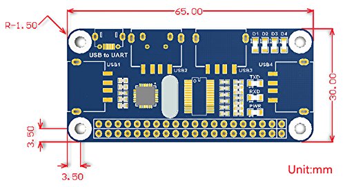 4 Port Raspberry pi USB HUB HAT Onboard USB to UART Compatible With USB2.0 1.1 For Raspberry Pi Series Board Serial Debugging