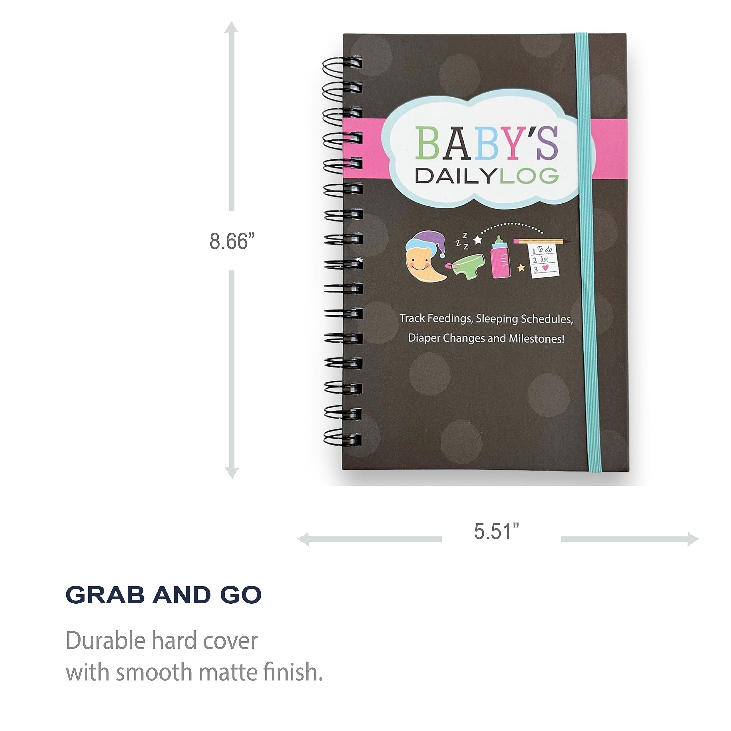 Baby’s Daily Log, Planner and Keepsake Journal- Track Feedings, Sleeping Schedules, Memorable Moments, Milestones by Kahootie Co (Brown)