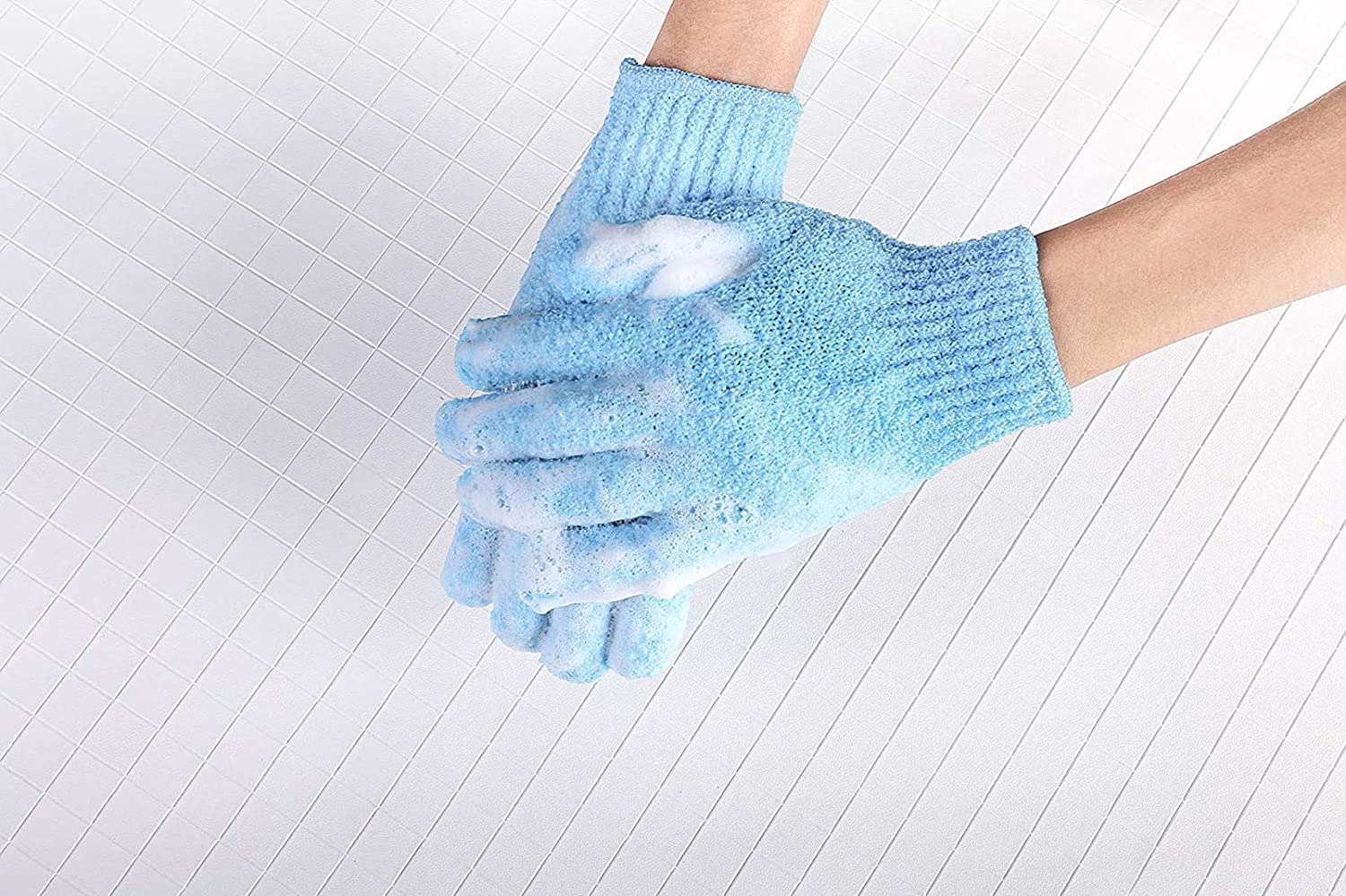 8 Pairs Double Sided Exfoliating Gloves Body Scrubber Scrubbing Glove Bath Mitts Scrubs for Shower, Body Spa Massage Dead Skin Cell Remover 1