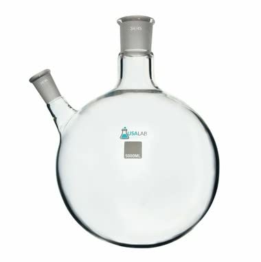 5L Round Bottom Receiving Flask - 2 Neck 24/40 and 34/45 Center - USAlab