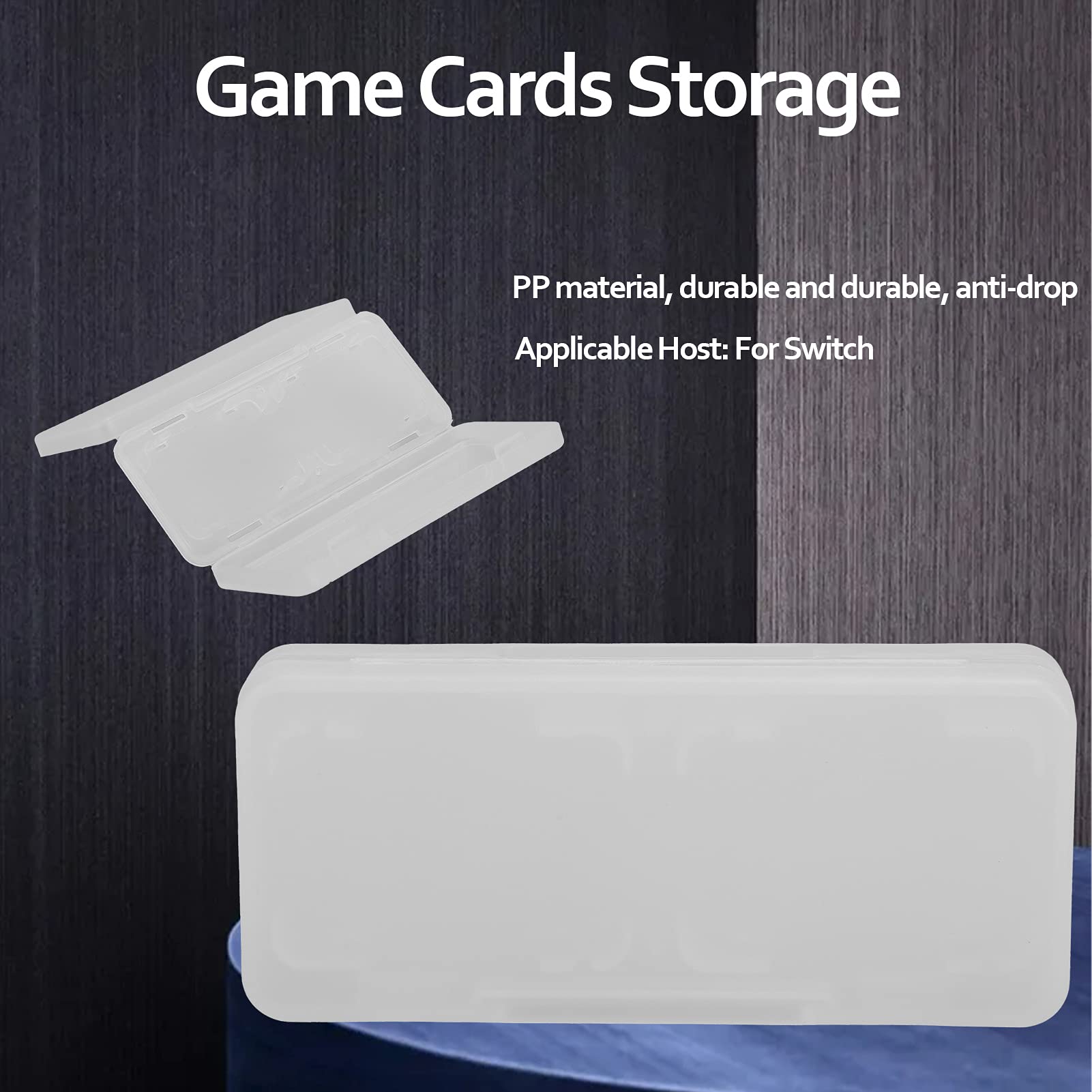 4-In-1 Game Cards Case, PP Material Game Cards Storage, Light In Weight Scratch-Resistant Game Cartridge Holder, for Switch(Four card boxes through white)