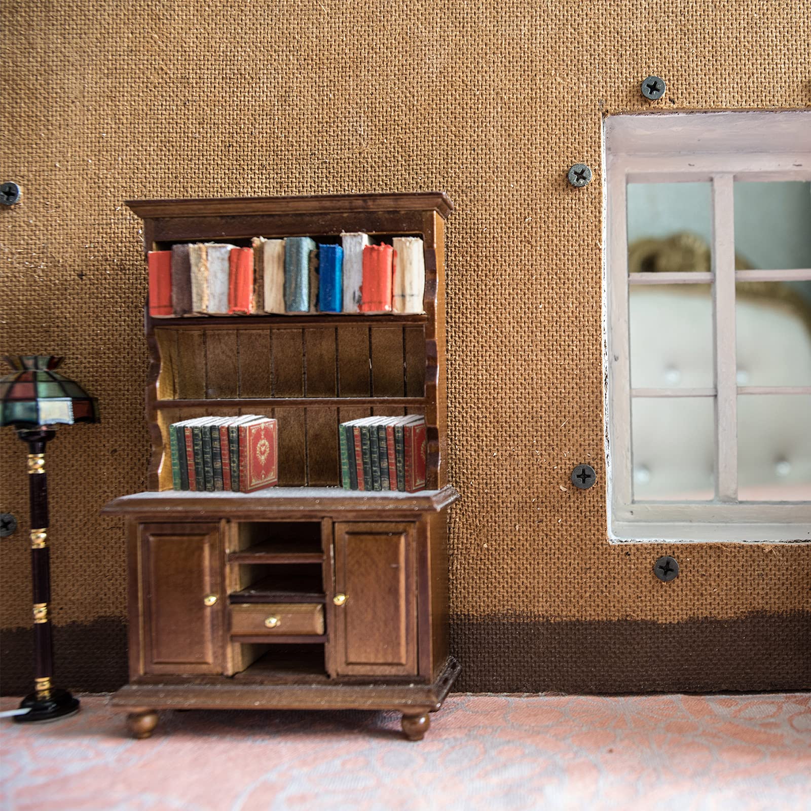 16 Pieces 1:12 Scale Miniatures Dollhouse Books Timeless Miniatures Spell Books Mini Books Notebook Model Dollhouse Decoration Accessories for Study Room Bedroom Library (Retro Style)