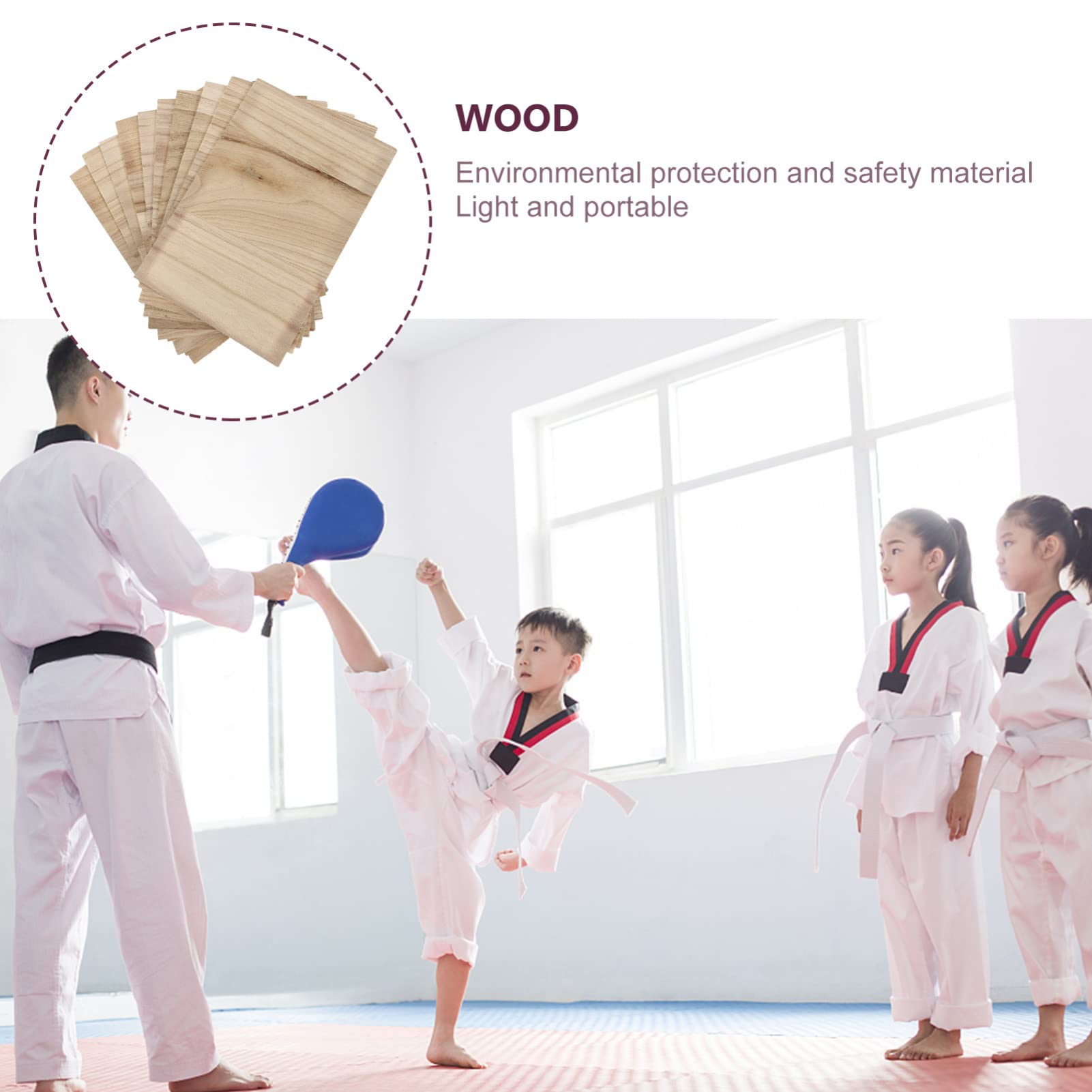 10pcs Taekwondo Breaking Board Rebreakable Kick Boards Performing Wooden Taekwondo Punching Boards Training Accessory for Kids Adult (0.3cm)