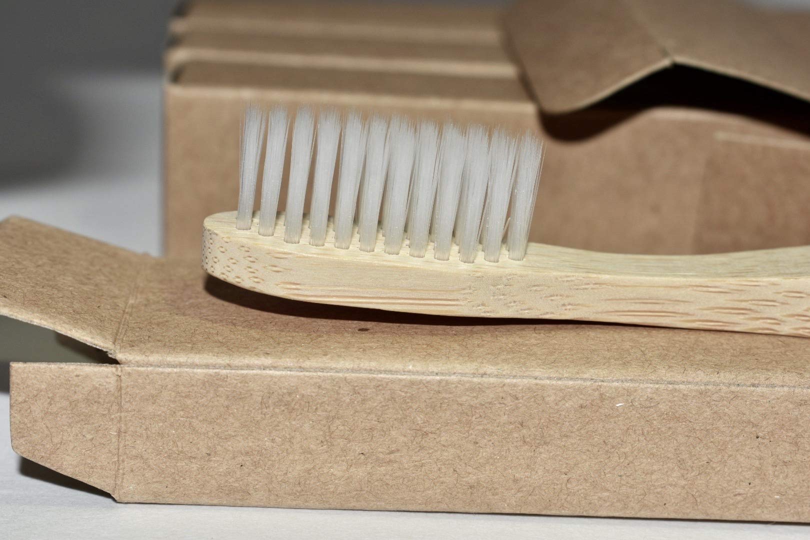 4 Pack Bamboo Toothbrushes by Hope Leaf ((Firm Bristles)) Natural Biodegradable Durable Vegan Organic