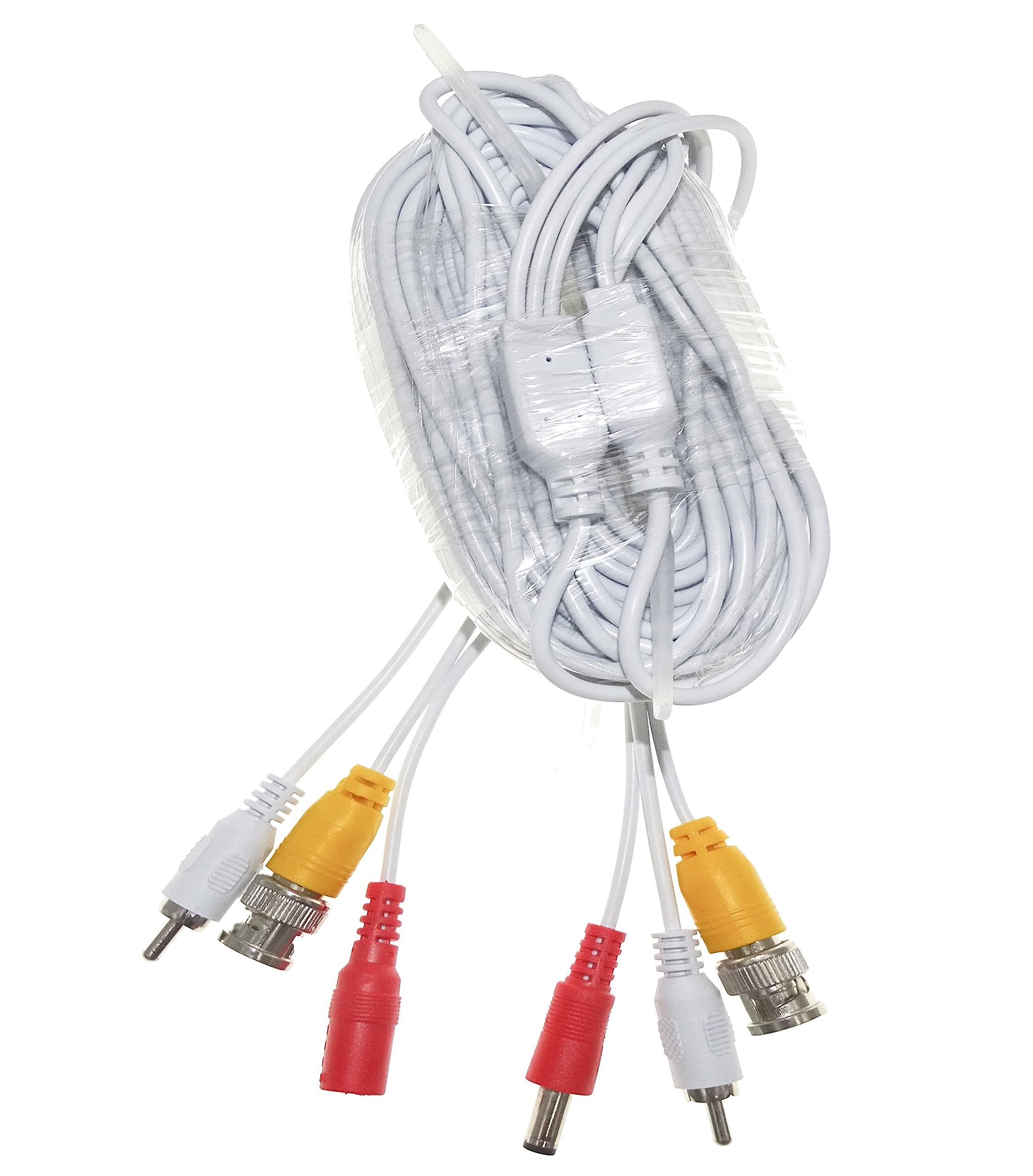 4 x 60ft Security Camera BNC Cable,Video Audio with Power for CCTV Camera Installation,Pre-Made All in one Siamese coaxial Plug Ready