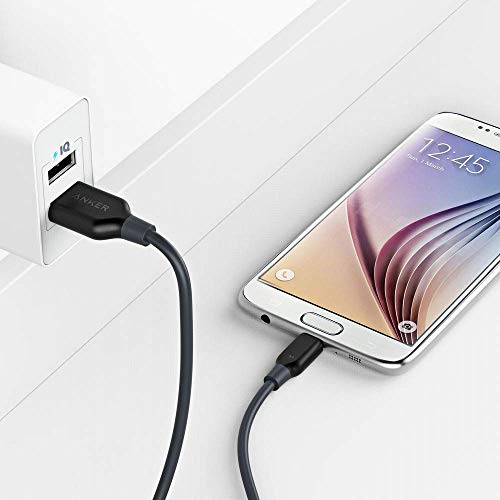 Anker Powerline Micro USB - Charging Cable, with Aramid Fiber and 5000+ Bend Lifespan for Samsung, Nexus, LG, Motorola, Android Smartphones and More (Gray, 6ft)