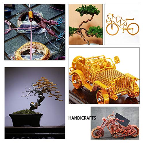 FALIDI Bonsai Wire with Cutter Kit - 5 Roll Tree Training Wires 164 Feet Total .Anodized Aluminum Wire 1mm/1.5mm/2.0 mm Training Wire,for Bonzai Trees Indoor