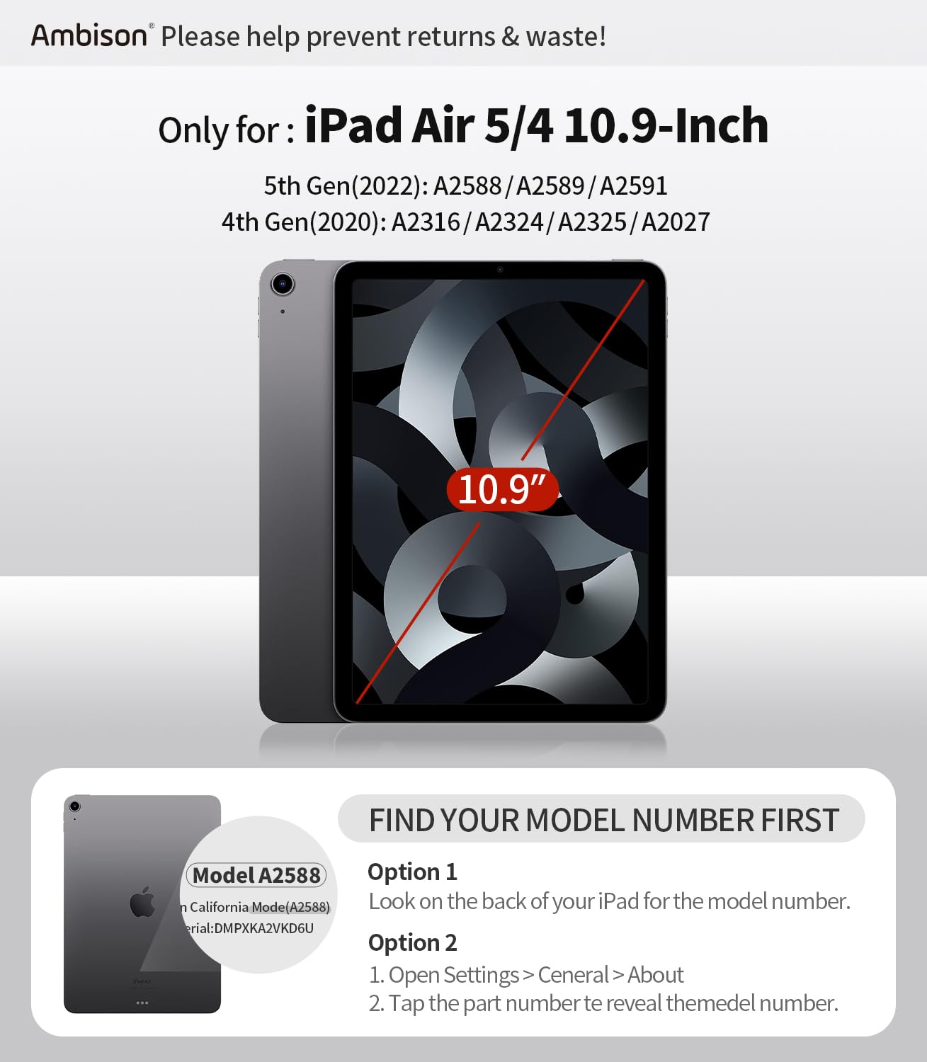 Ambison [2Pack Matte Glass Screen Protector Compatible with iPad Pro 11 2022, Writing Smooth/Anti Glare, Reduce Nib Wear, Fingerprint Free for iPad Pro 11 /iPad Air 5/iPad Air 4th Generation