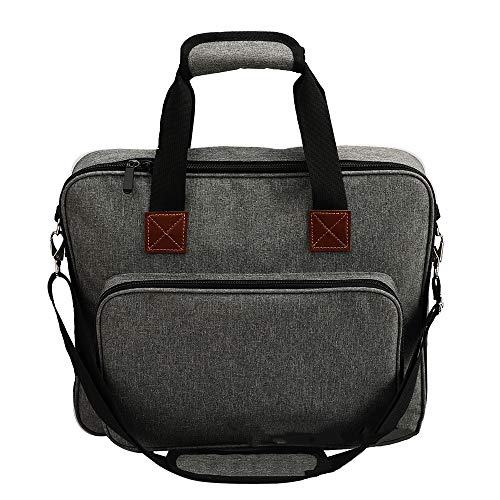 Kani Embroidery Project Bag,Heavy Duty Oxford Embroidery Kit Storage Tote Bag with Shoulder Strap for Embroidery Floss,Crochet Hooks,Cross Stitch and Sewing Accessories