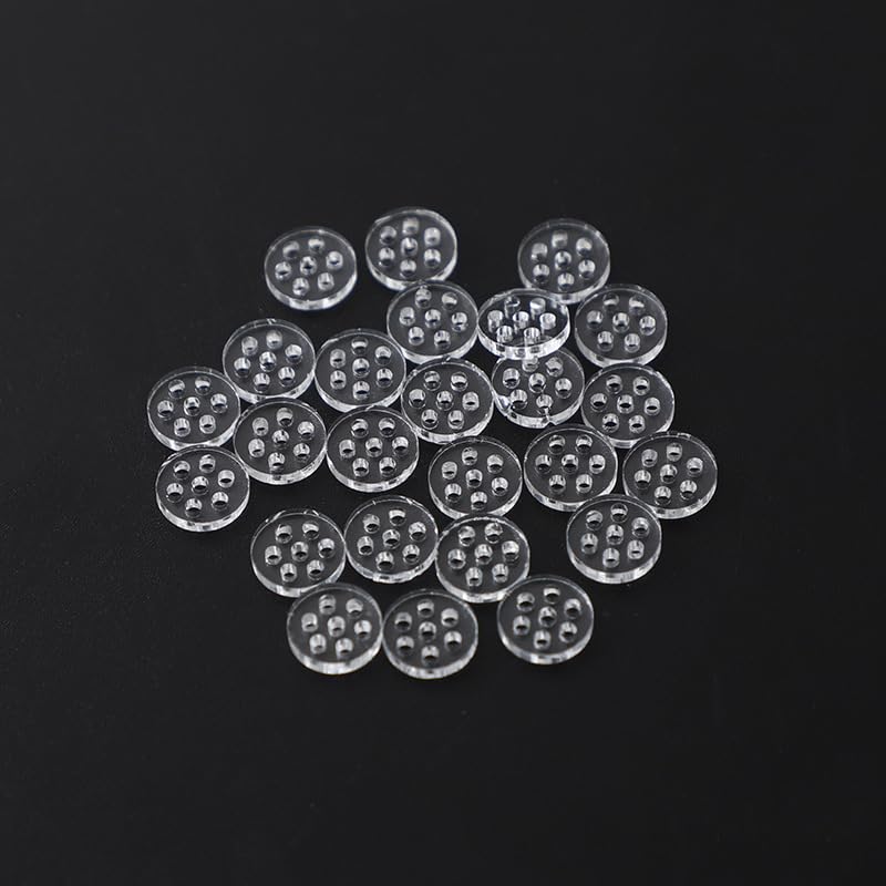 10Pcs Transparent Diameter 0.313'' (8mm) Glass Screen Filters Small Pipe Screens High Borosilicate Glass Screen with 7 Honeycomb HolesďźLab Filters