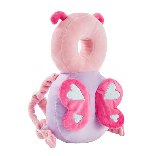 Baby Head Potector Backpack Toddler Safety Protector Cushion Pad Toddler Backpack for Crawling Walking, Adjustable Toddlers Back Safety Pad for Boys and Girls(Pink Butterfly)