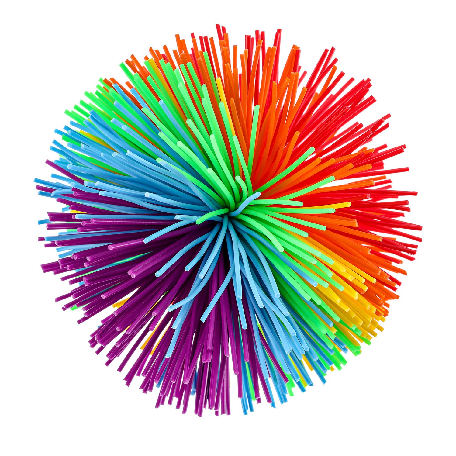 8 Pieces Monkey Stringy Balls Sensory Fidget Stringy Balls Soft Rainbow Pom Bouncy Stress Balls with Storage Bag, Multicolor (2.75 Inch 8 Pieces)